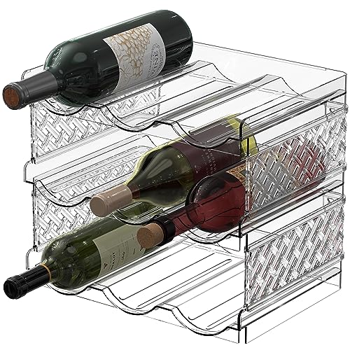 Simple Houseware 3-Tier Stackable Water Bottle Storage Organizer, Clear