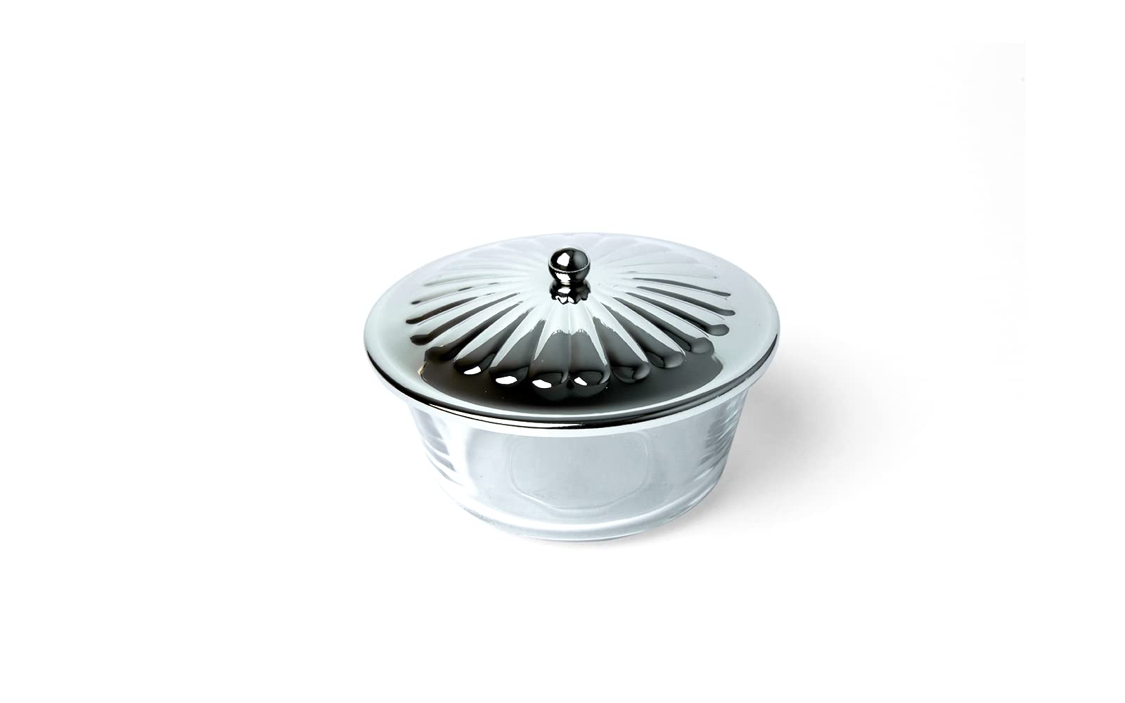 Regent Rigeli VICTORIA White Bronze plated 4 Compartment Party Set Stainless Steel square round with a metal cap 4 Compartment Serving Bowls for Candy, Nuts, Fruit, Veggies, pulses