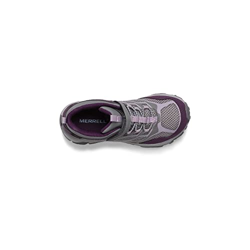 Merrell Moab FST Mid Alternative Closure Waterproof Hiking Boot, Charcoal/Nirvana, 4.5 Wide US Unisex Big_Kid