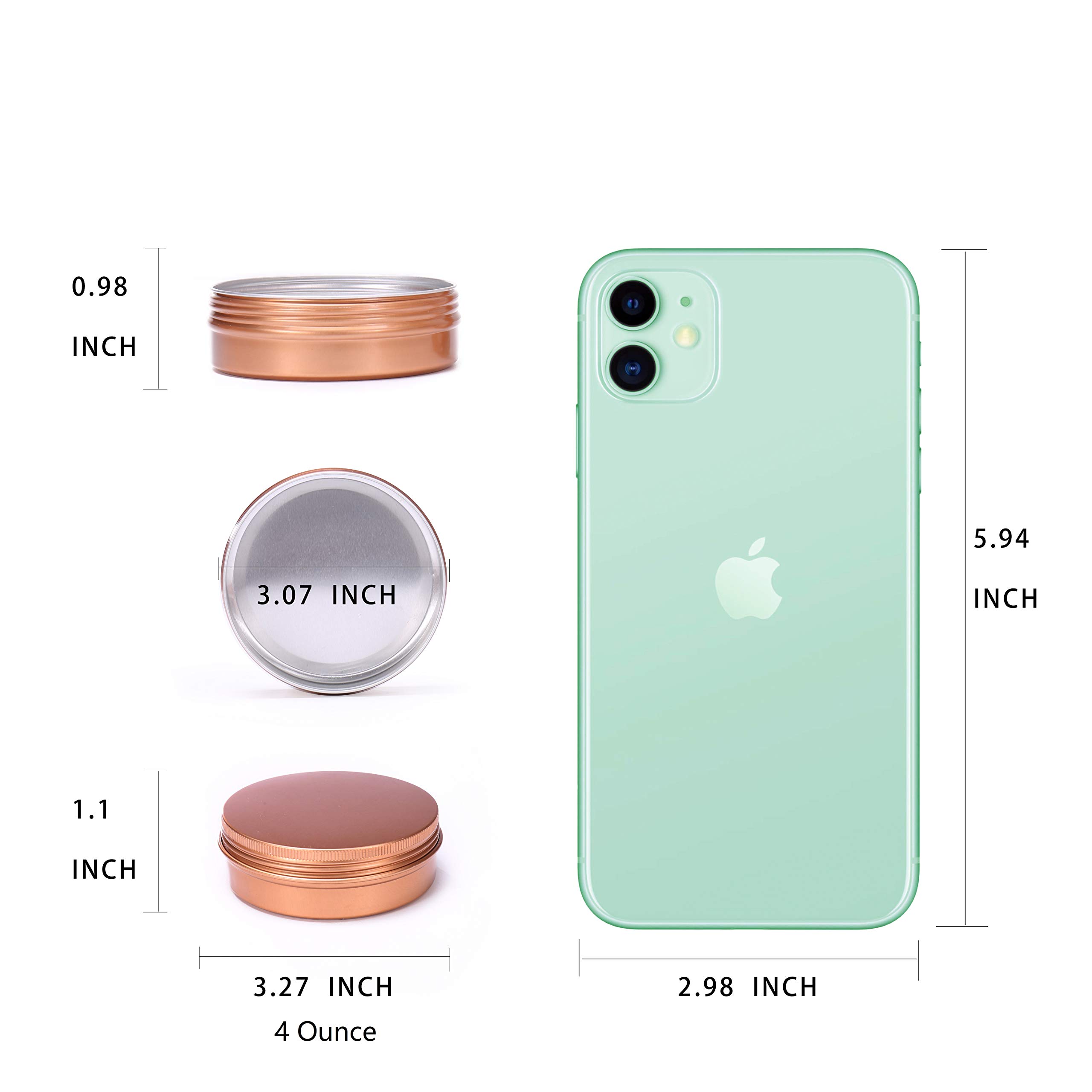 LIYAR 4oz Cans Tin Aluminum Metal Tin 24 Pack Metal Container Jars Aluminum Round Tins with Screw Lids for Salve, Spices or Candies(Pastel Orange)