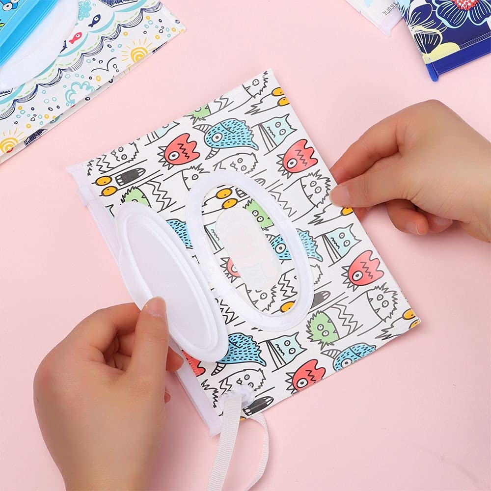 Wet Wipes Box Cute Clamshell Wipes Case Reusable Travel Refillable Portable Wipes Container(2)
