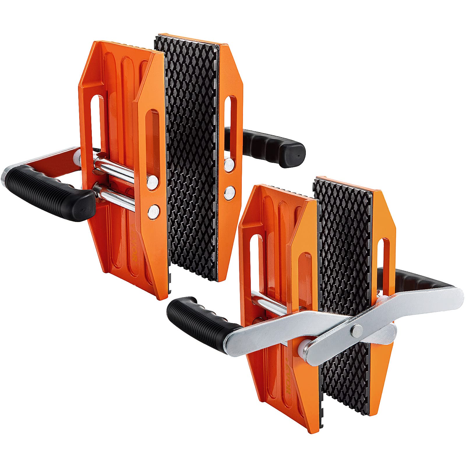 VEVOR 2 PCS Double Handed Stone Carrying Clamps, 2.36 inch (60mm) Granite Lifting Tools with Slip-proof Rubber Pads, 550 lbs Loading Capacity for Moving Marble, Glass, Slabs and Plywood