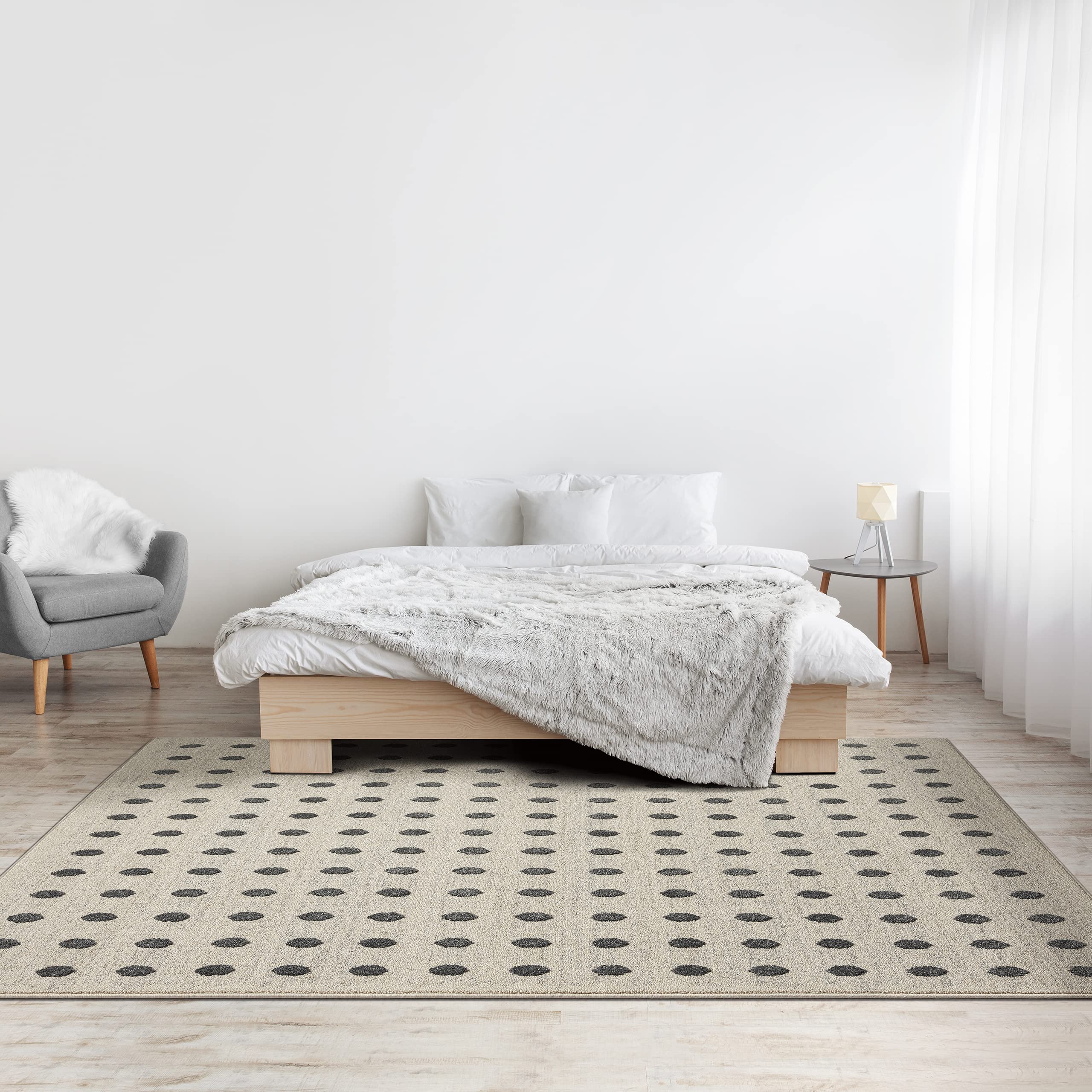 LUXE WEAVERS Modern Geometric Dots Blue 8x10 Area Rug