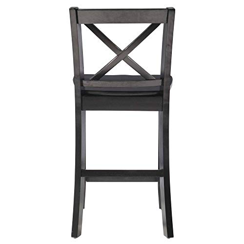 Linon Home Dcor Black X Back Counter Stool, 16" W x 17.91" D x 37.01" H