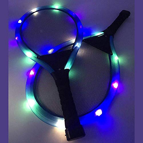 Meshin Family Entertainment Outdoor Night Light Training LED Badminton Racket Sets Sport Glow in The Dark Badminton