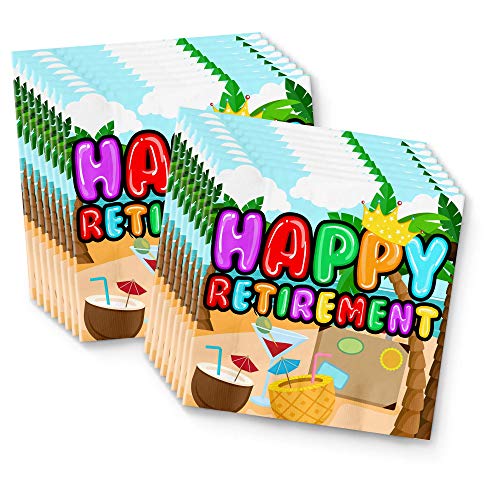 Retirement Party Supplies Set Plates Napkins Cups Tableware Kit for 16