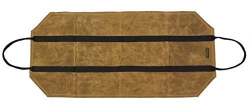 READYWARES Waxed Canvas Firewood Carrier, Heavy Duty Firewood Log Carrier, Classic Durable Design Tan