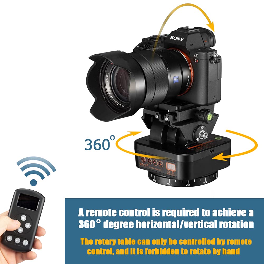 Mcoplus YT-260 Video Motorized Pan Head,Remote Control Motorized Pan Tilt Head for Phones, WiFi Camera, Action Cameras,Mirrorless Cameras (Limited Weight Under 260g)