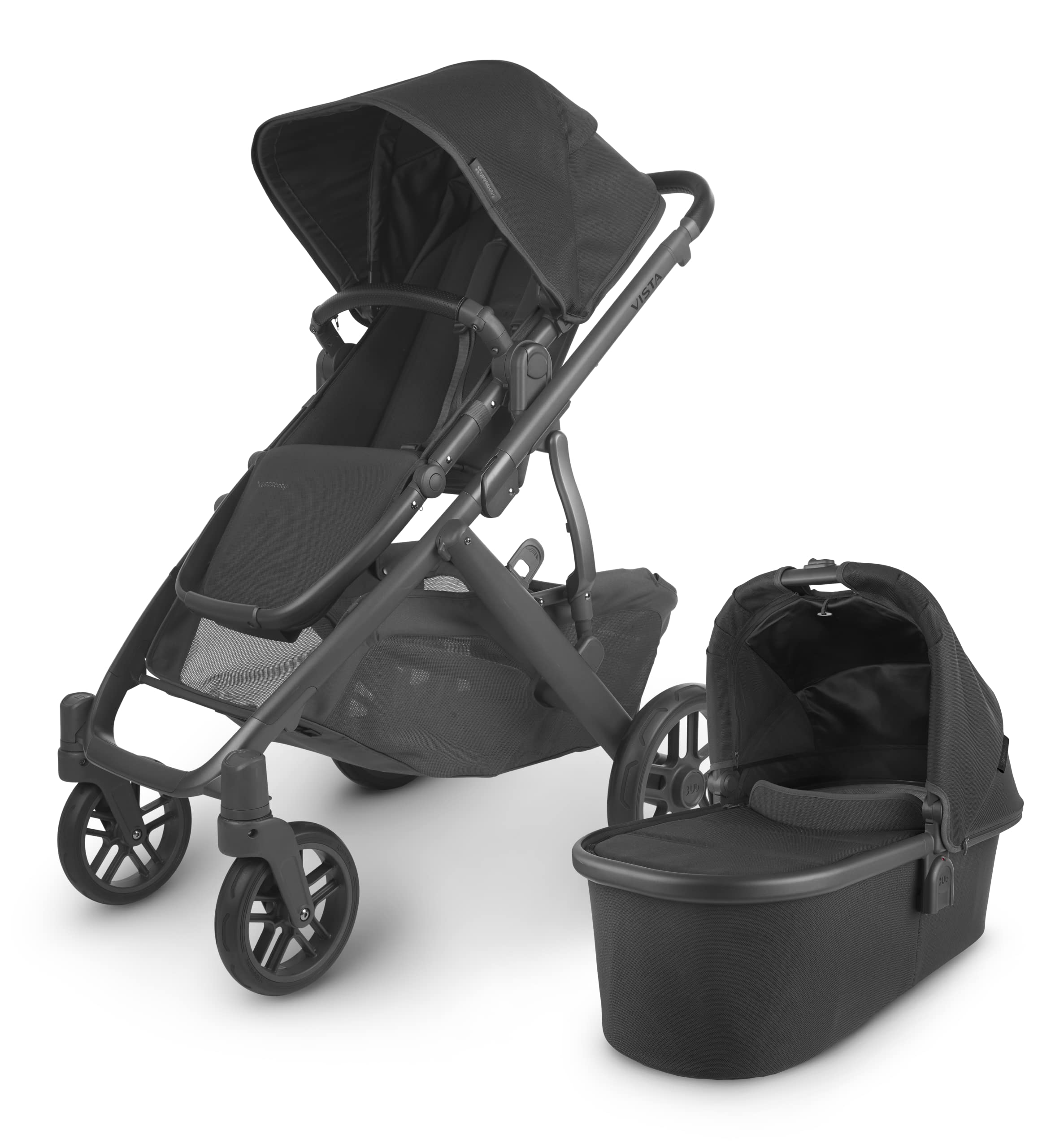 Vista V2 Stroller - Jake (Black/Carbon/Black Leather) + MESA V2 Infant Car Seat - Jake (Charcoal)