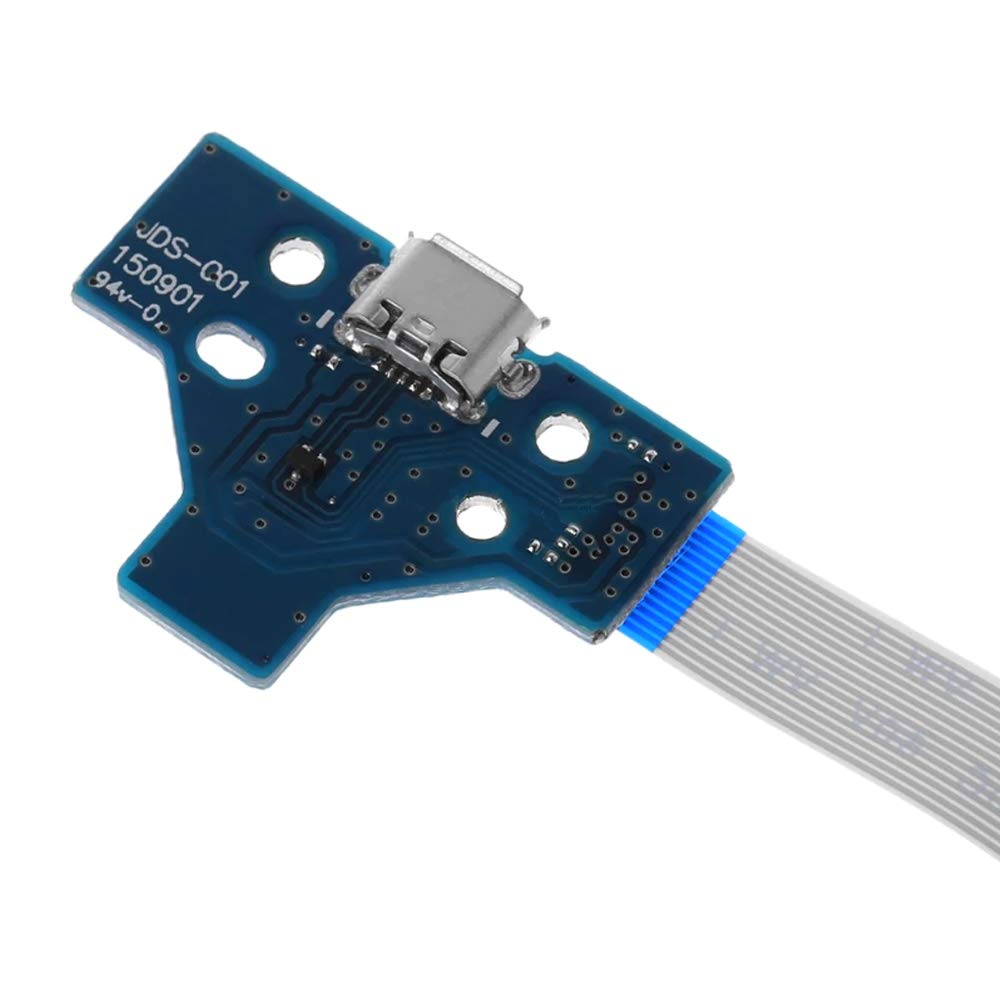 MMOBIEL Charging USB Port Replacement compatible with PlayStation PS4 Controller Dualshock 4 Model: JDS-001 12 Pin Flex Cable Incl. (+) Screwdriver