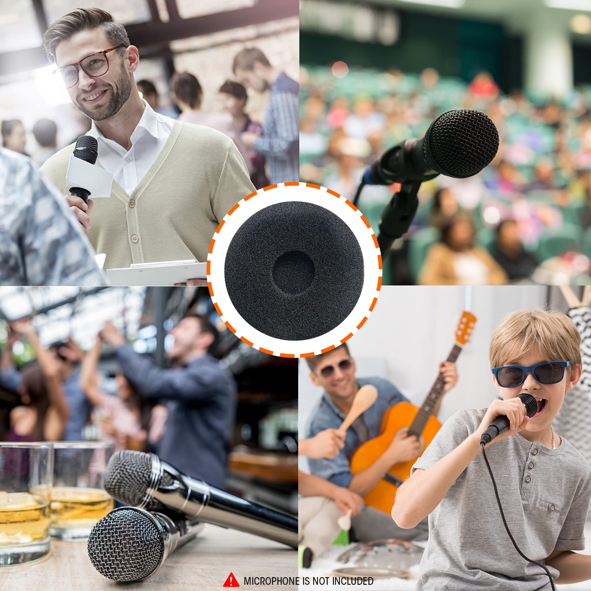 VELKPRO Microphone Windscreen, Mini Foam Mic Covers, High-Density Foam Protection for Small Lapel Lavalier Headset Microphones Shotgun and Condenser Microphones (Large)