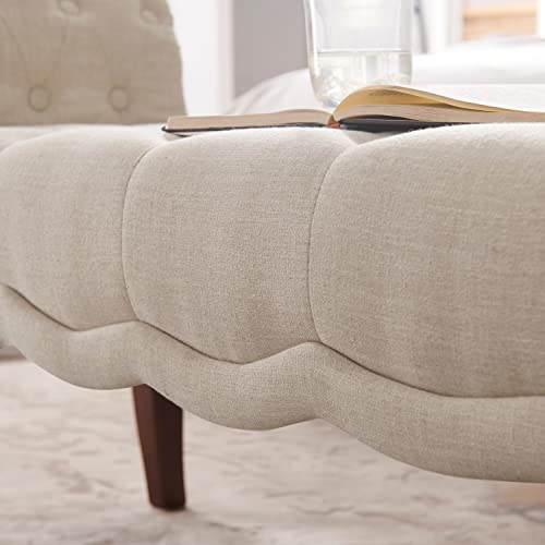 Linon Mason Natural Rolled Arm Bench