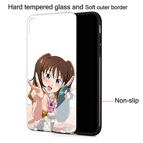 Luxury Phone Case for Samsung Galaxy A40 Cover,9H Tempered Glass Back Cover Soft Silicone Anti Scratch Bumper Design LB-61 Nanatsu no Taizai Seven Deadly Sin Protective Case