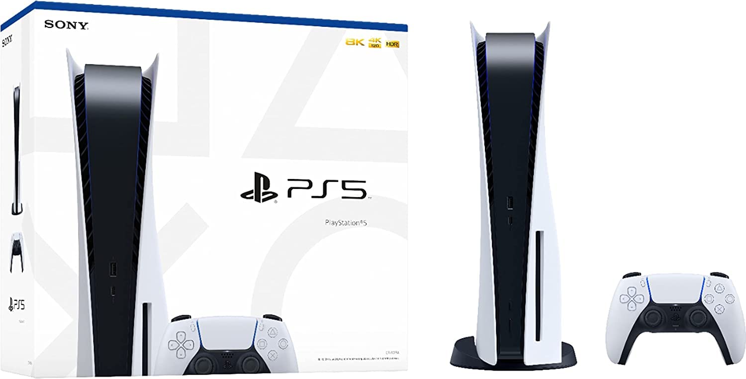 Sony PS5 Playstation 5 Disc Version Gaming Console - 16GB GDDR6 Memory, Ultra-High Speed 825GB SSD, 4K Blu-Ray, WiFi 6, Bluetooth 5.1, Ethernet, 120Hz 8K Output, Tempest 3D AudioTech, Type-C