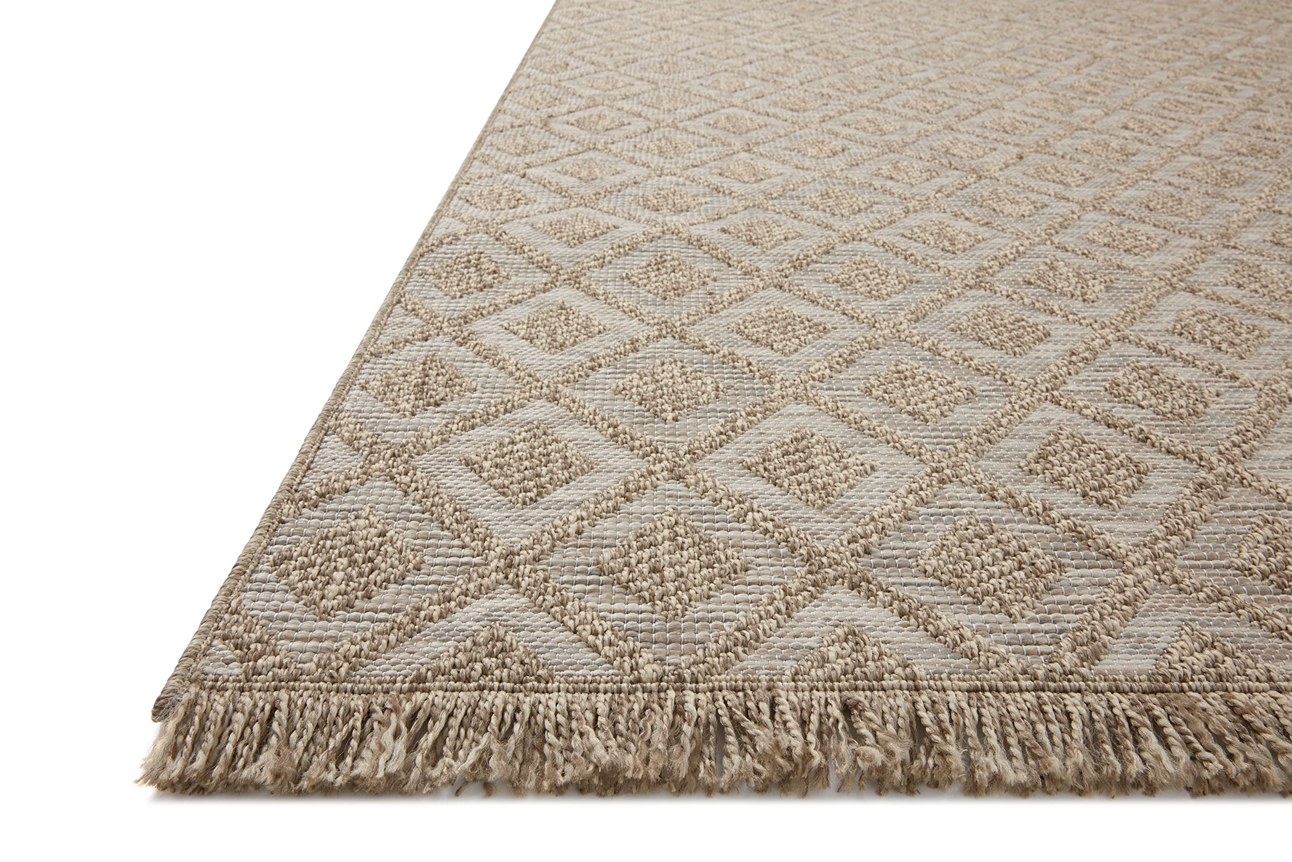 Loloi II Dawn Collection Indoor/Outdoor DAW-07 Light Brown 8'-10" x 12'-2" Area Rug