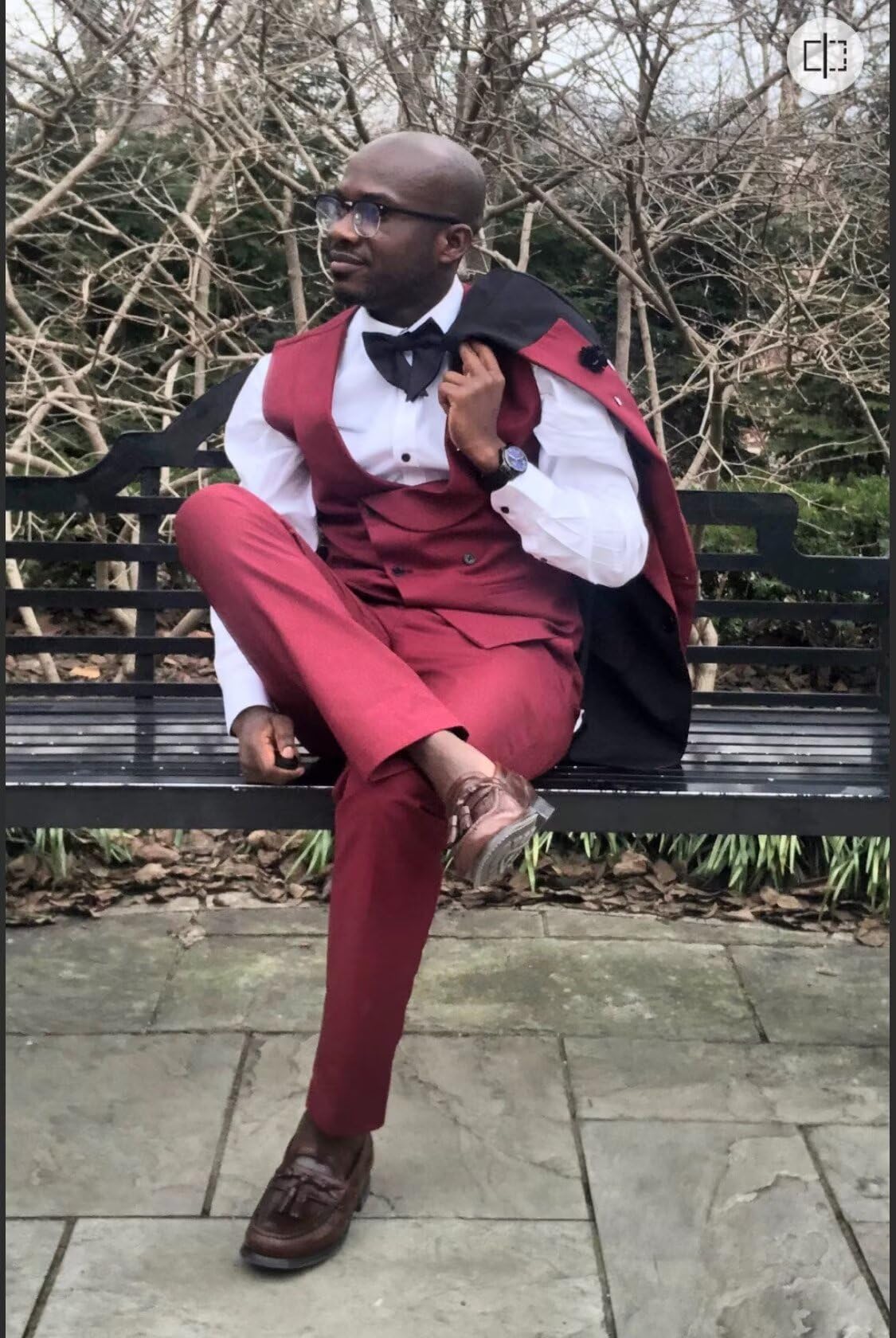 Men's Formal Wear Slim Fit 3 Piece Suit One Button Business Wedding Prom Suits Blazer Tux Vest & Trousers Purple