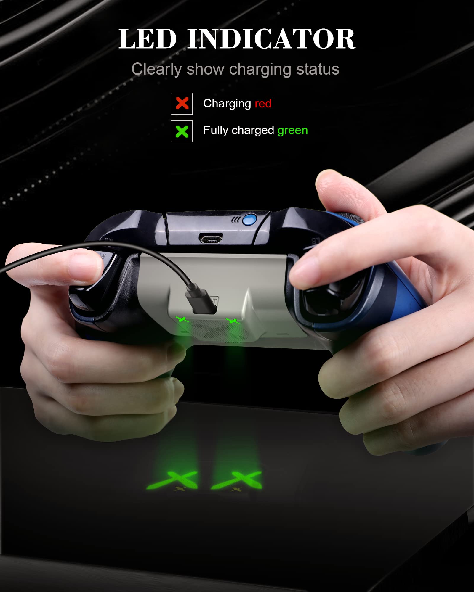 Rechargeable Battery Pack for Xbox One/Xbox One S/Xbox One X/Xbox One Elite, 2600mAh Play and Charge Kit with 9.8FT USB Charging Cable and LED Indicator for Xbox Wireless Controller with cover-White
