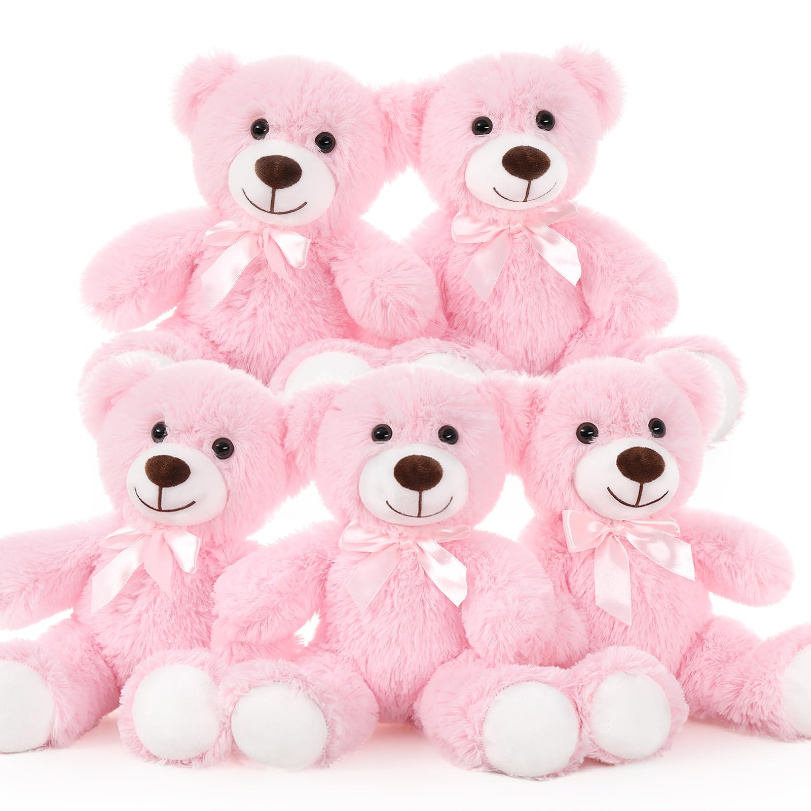 Tezituor Bulk Teddy Bears Stuffed Animal, Teddy Bear Bulk Stuffed Bears Plush, Small Teddy Bears for Baby Shower, Party Centerpiece, Valentines, Birthday