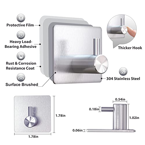 VIS'V Silver Adhesive Hooks -8 Pcs