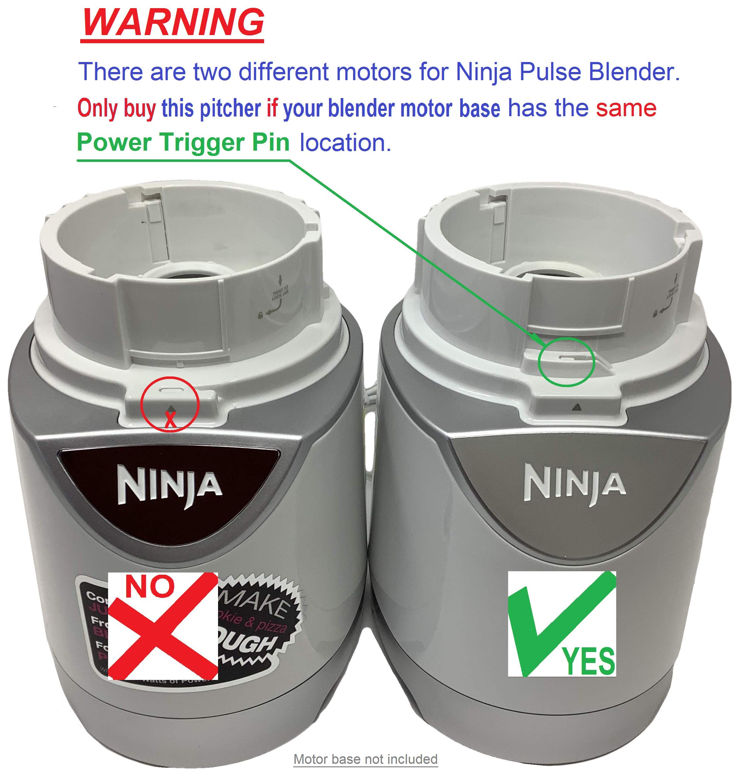 Ninja 48oz Pitcher Bowl for BL206 BL207 BL250 700w Extreme Kitchen System Pulse Blender, White