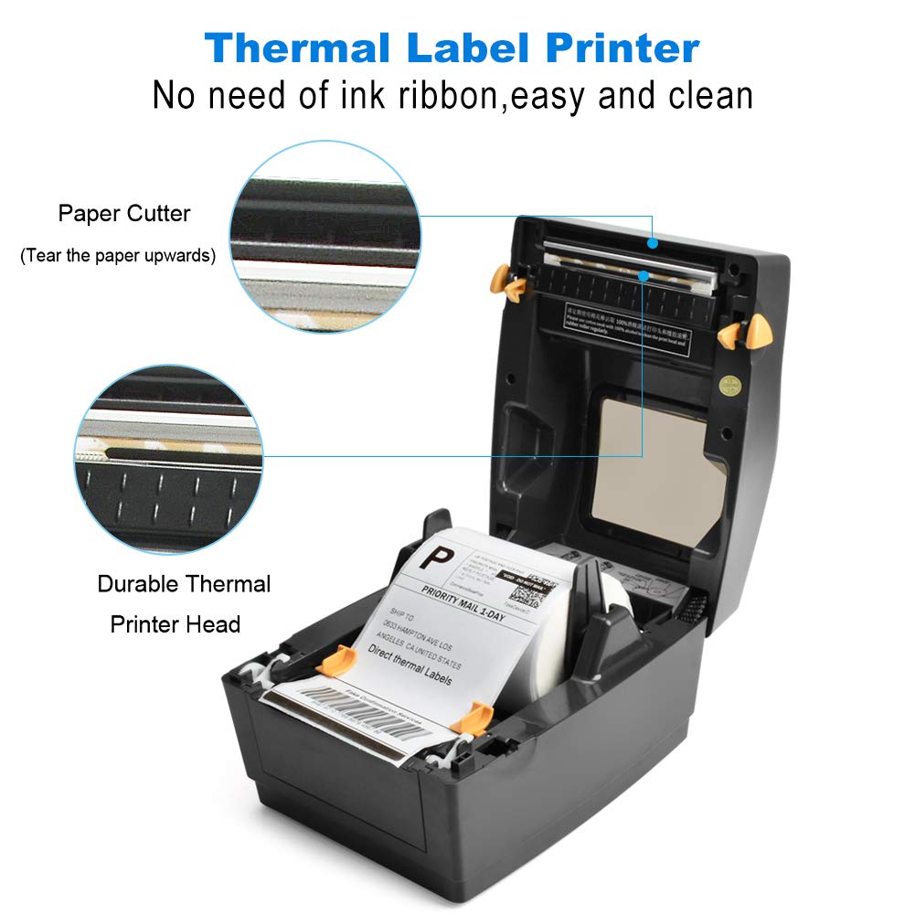 MFLABEL Label Printer, Commercial Direct Thermal High Speed USB Port Label Maker Machine, Etsy, Ebay, Amazon Barcode Express Label Printing