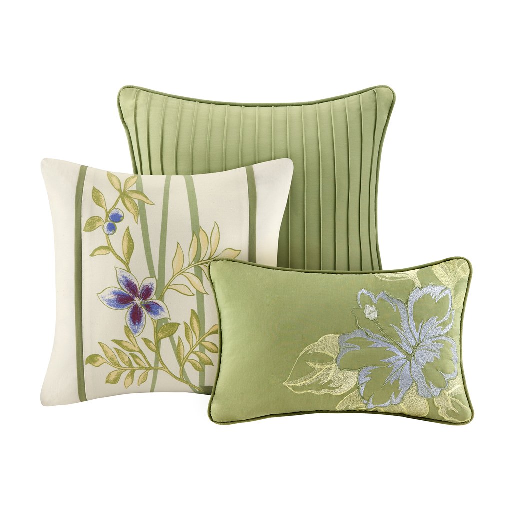 Madison Park Kannapali 7 Piece Comforter Set Green Queen