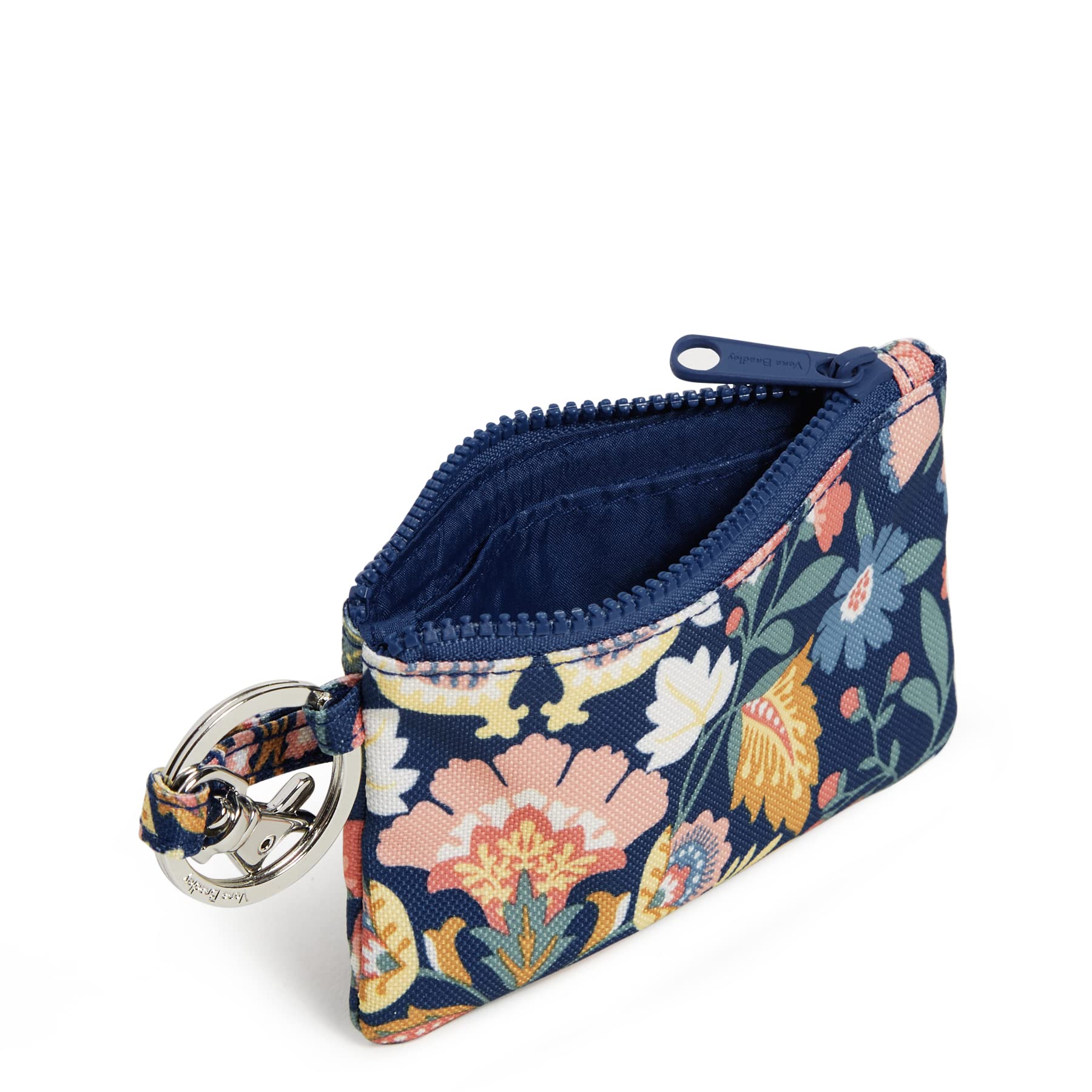 Vera Bradley Women's Recycled Lighten Up Reactive Zip ID Case and Lanyard Combo, Enchanted Mandala Blue, One Size