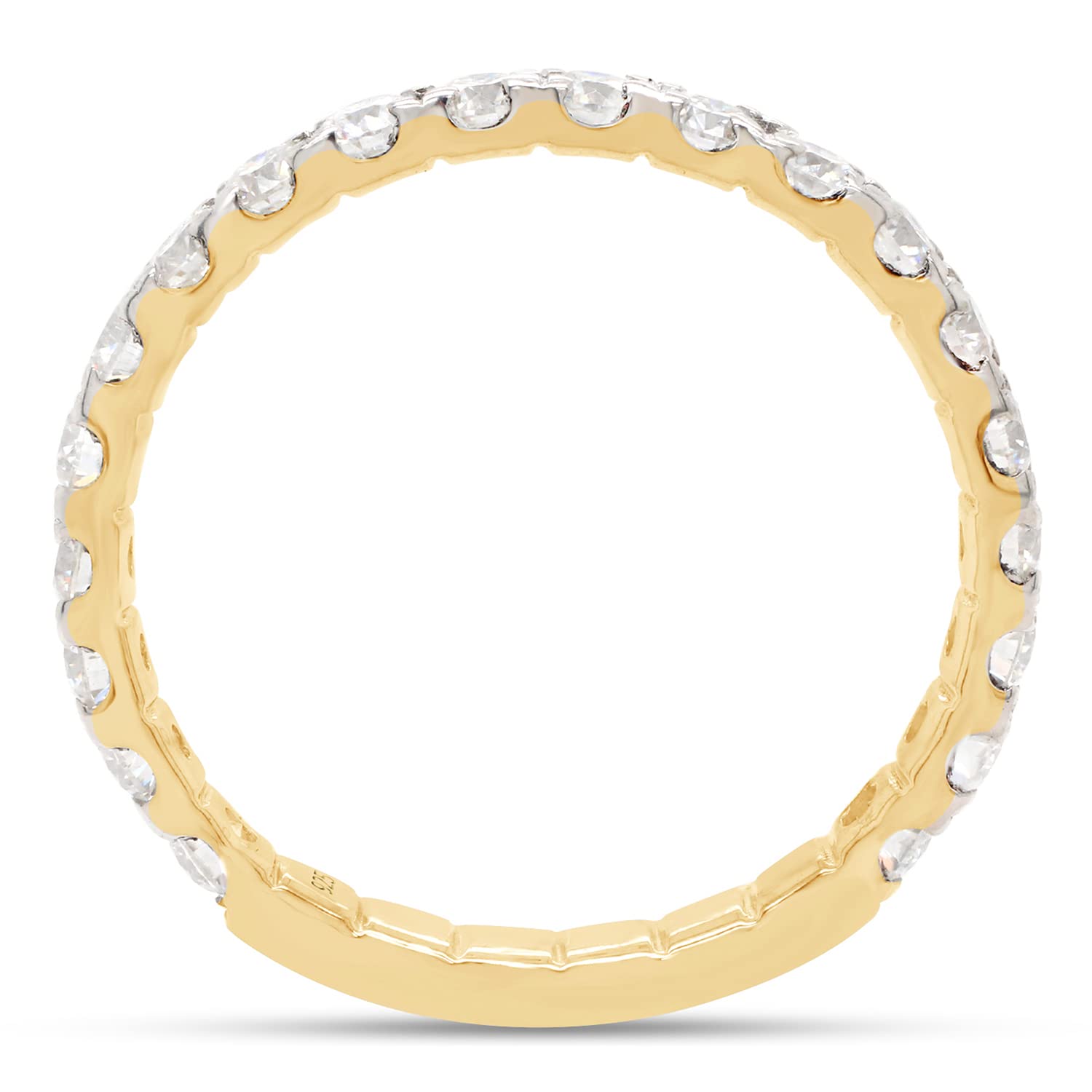 SAVEARTH DIAMONDS 1 Carat (Cttw) Round Cut Lab Created Moissanite Diamond Eternity Engagement Wedding Band Ring In 14k Yellow Gold Over Sterling Silver Jewelry For Women 1 1/2 Cttw-7