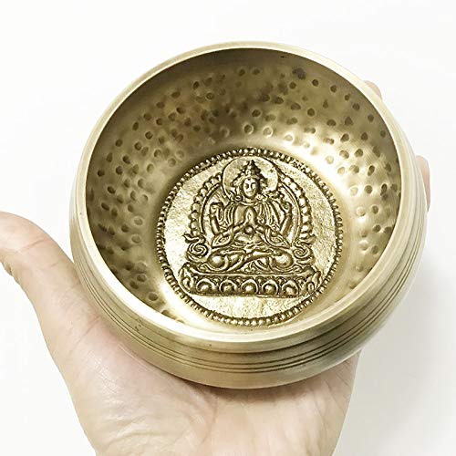 TJLSS Meditation Singing Bowl Style Hand Hammered Buddha Pattern Tibet Singing Bowls Yoga Bowl