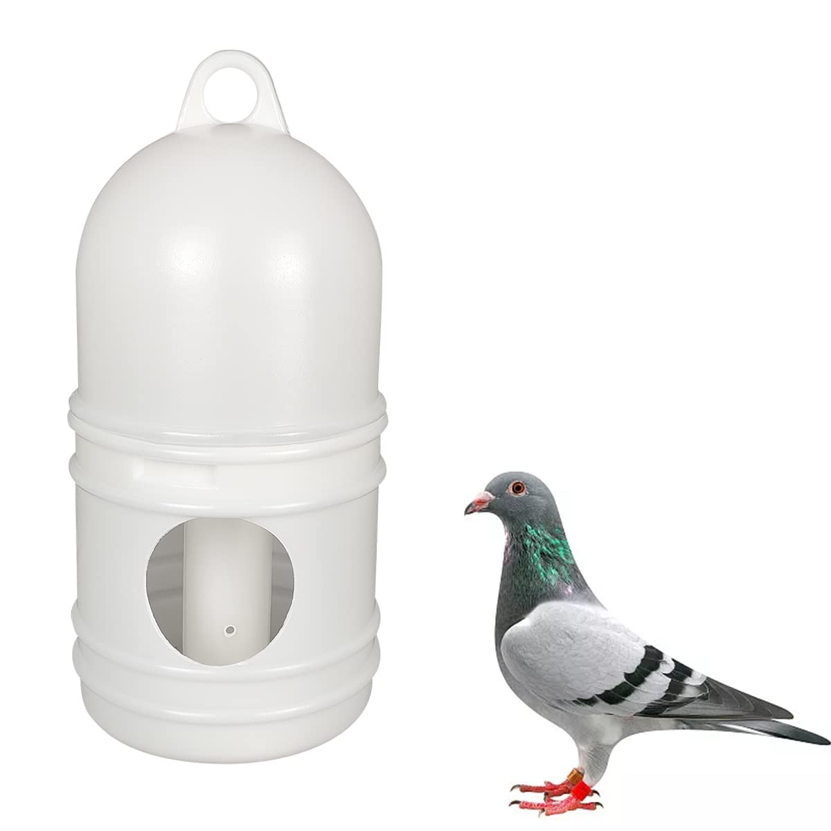Plastic Pigeon Bird Water Dispenser with Top Handle 1 L Capacity Drinker Quail Waterer Automatic Feeders Dove Drinker Feeding