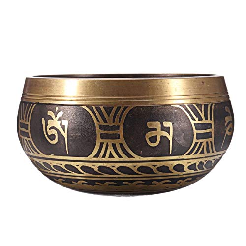 TJLSS Tibetan Meditation Singing Bowl Nepalese Buddhist Chanting Bowl Buddhist Sound Bowl + Mallet Mat Copper Handmade Carft