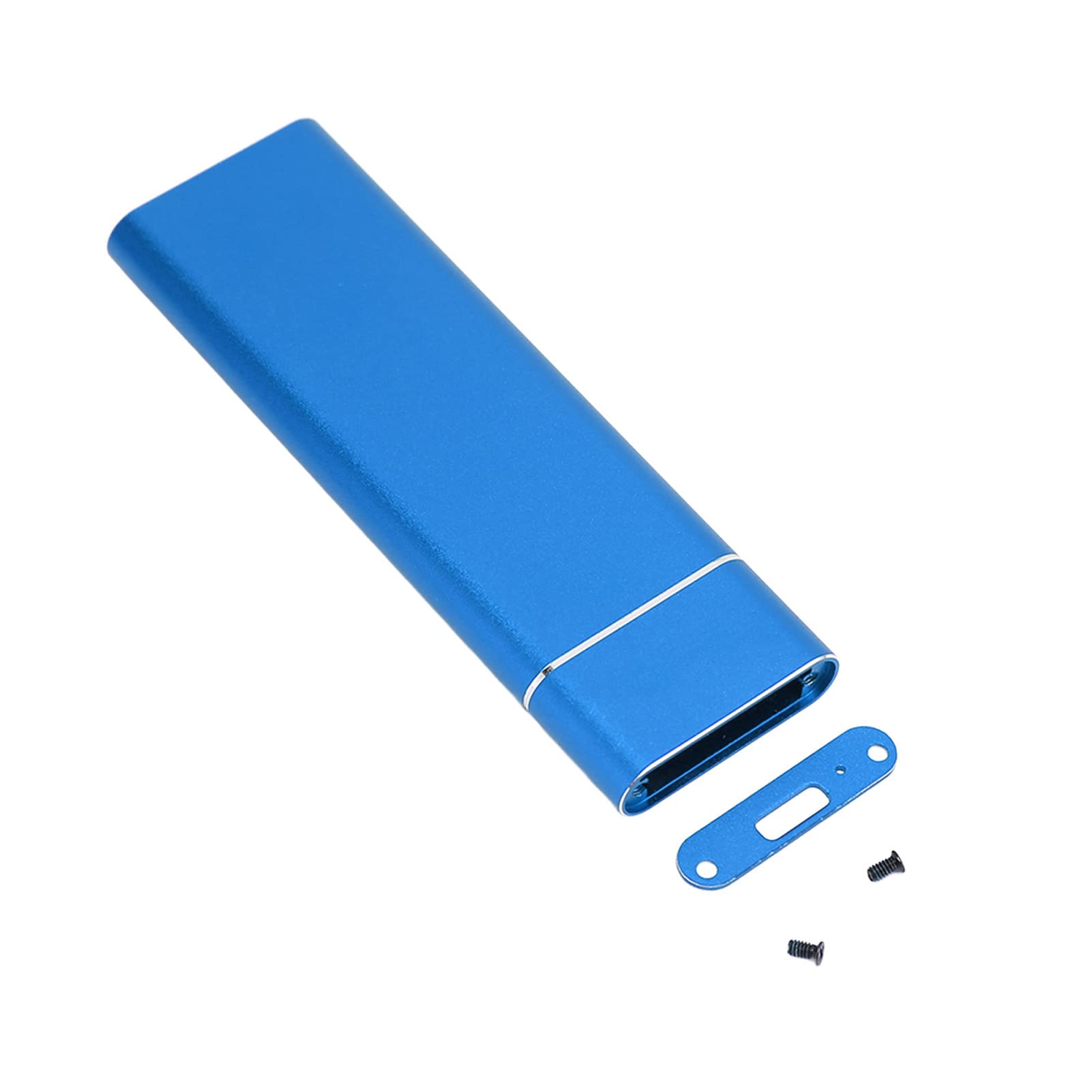 SSD Enclosure, Aluminum Alloy NVME SSD Enclosure High Speed Transfer Plug and Play Dual Protocol for 2260mm (Blue)