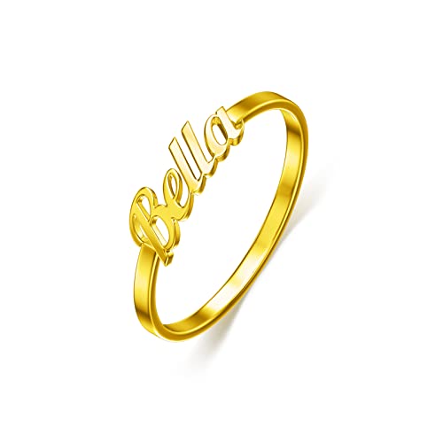 PLATYCO Personalized Name Ring 925 Sterling Silver Name Ring Personalized Custom Ring for Women