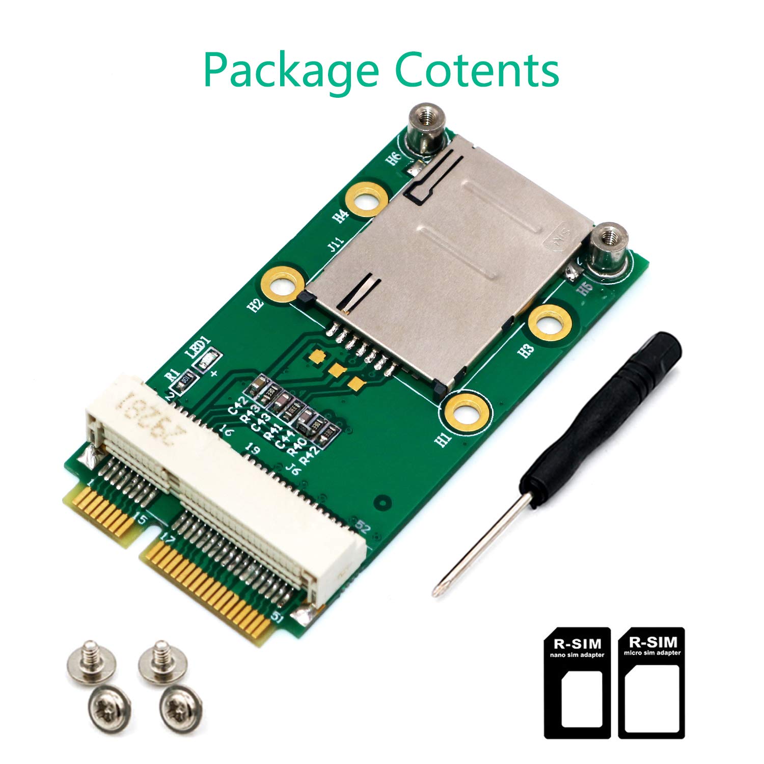 Mini PCI-E Adapter with SIM Card Slot