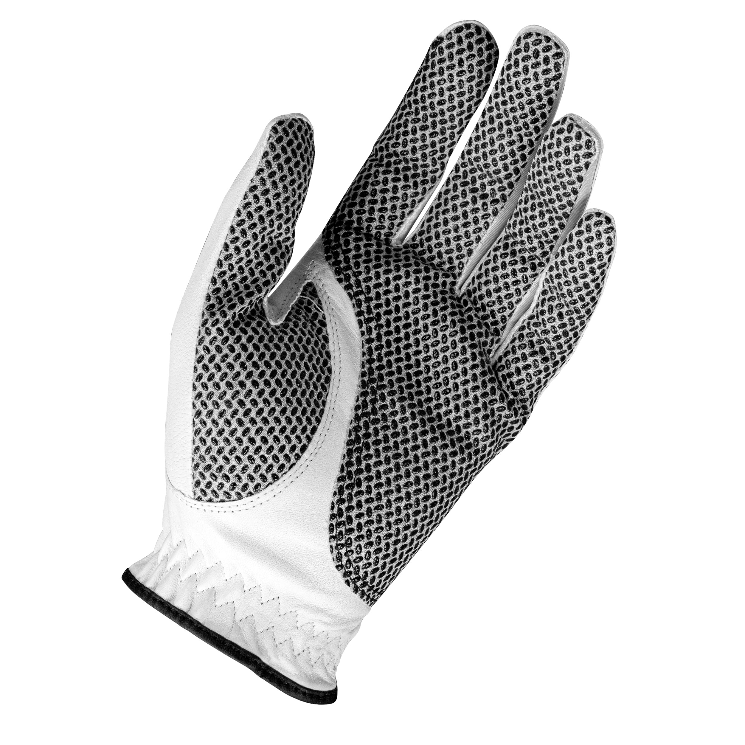 PLAYEAGLE Golf Glove Men Left Hand Stable Grip Golf Gloves Patented Natural Fit Technology Made of Long Lasting Durable Genuine Cabretta Leather (Golden Logo, X-Large)