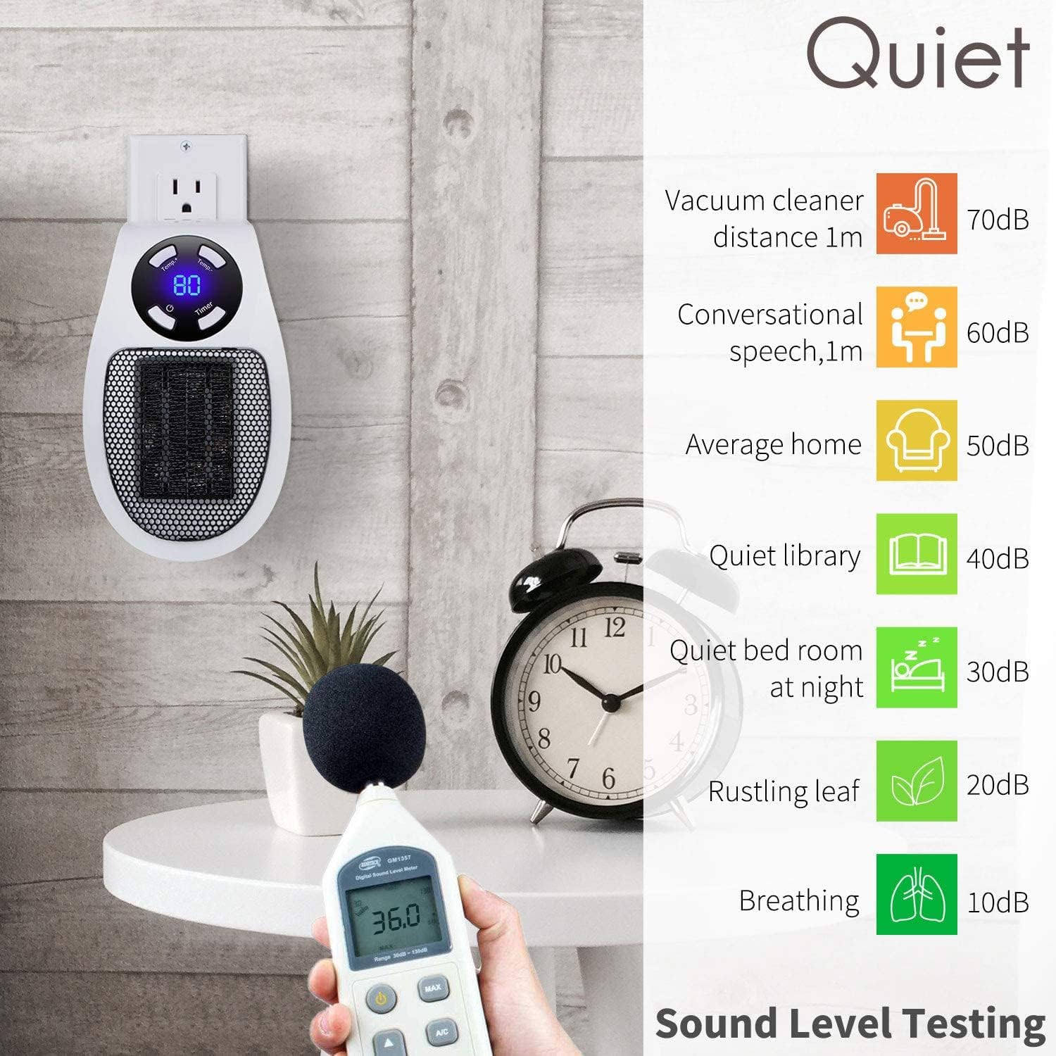Wall Space Heater 350W&450W Remote Portable Electric Heater with Programmable Adjustable Thermostat, Overheat Protection, Precise LED Display, CSA Certification Safe Heater for Office Dorm Room