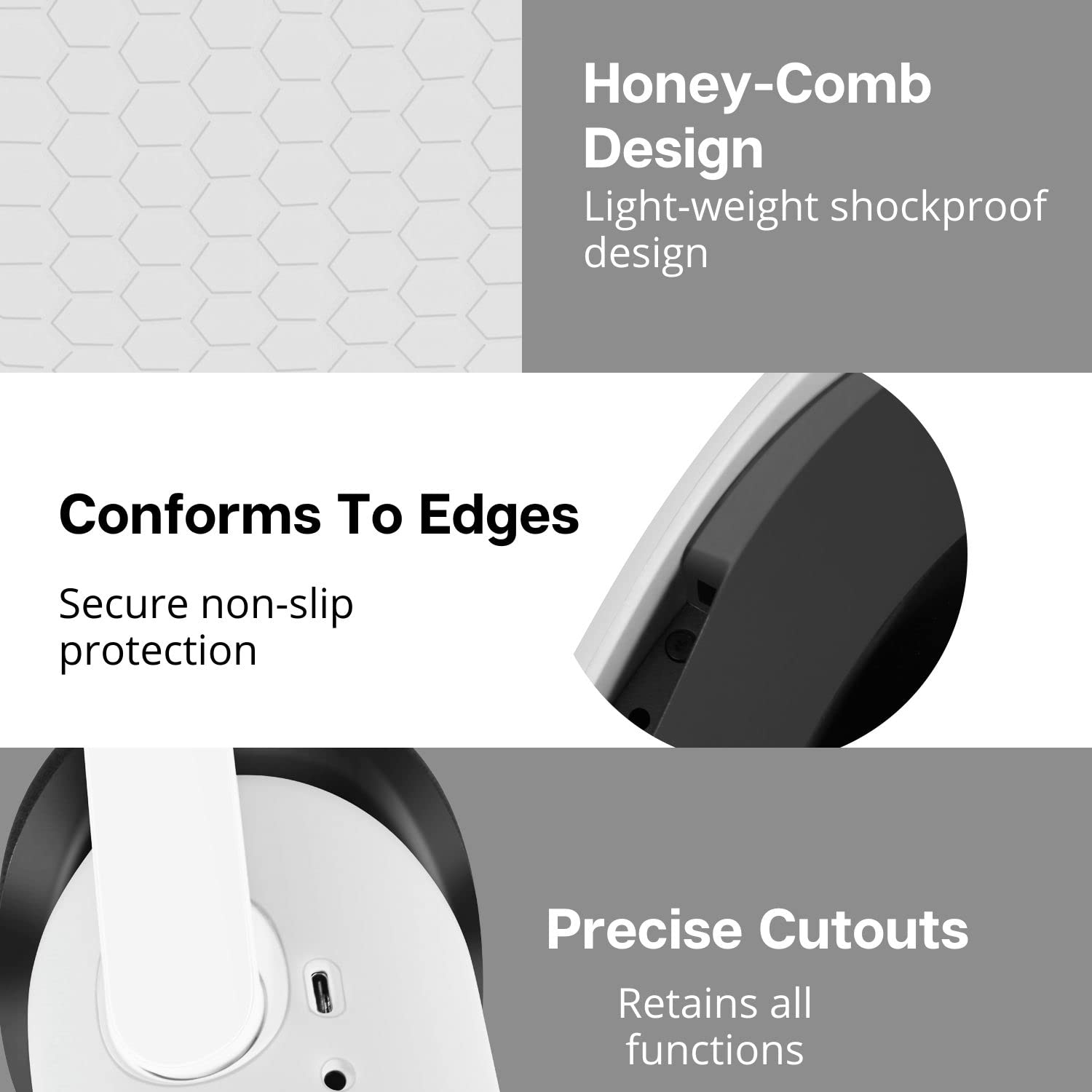 TNP VR Cover for Oculus Quest 2 Cover - White Silicone VR Cover for Oculus Quest 2 Protective Cover - Anti Scratch Dust Bump Oculus Protective Cover
