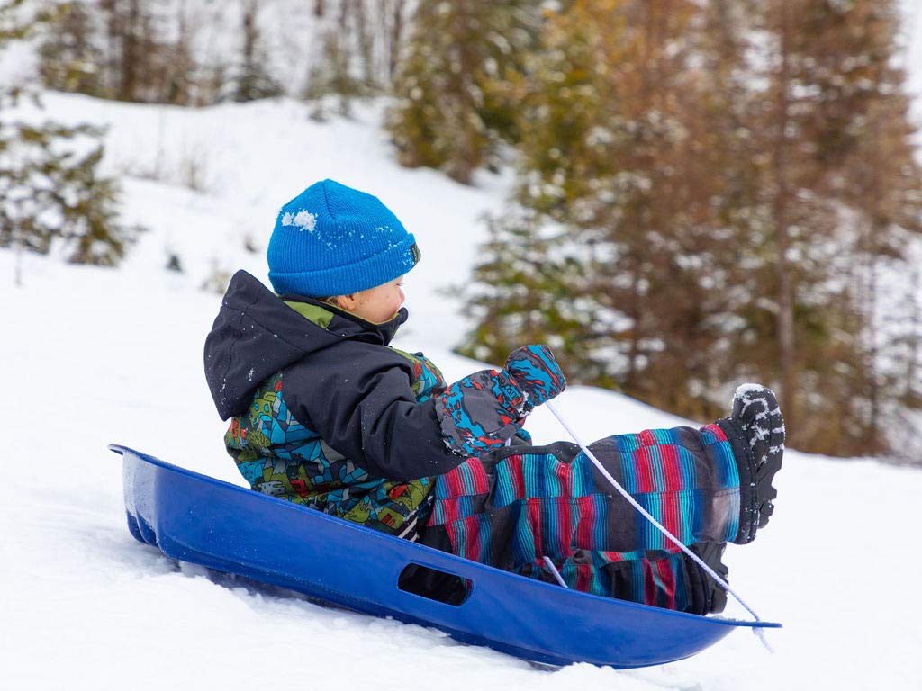 Lucky Bums Kids Plastic Snow Sled, 35-inch Toboggan, Bright Green