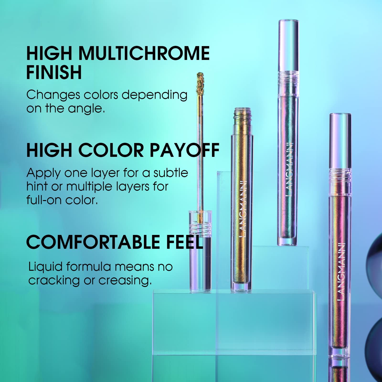 Witcrskm Liquid Eyeshadow, Chameleon Glitter Eye Shadow Makeup, MultiColor Shifting Pigment, Quick-Drying & Waterproof, Ideal Gifts For Sister Girls Girlfriend Women, 3ml