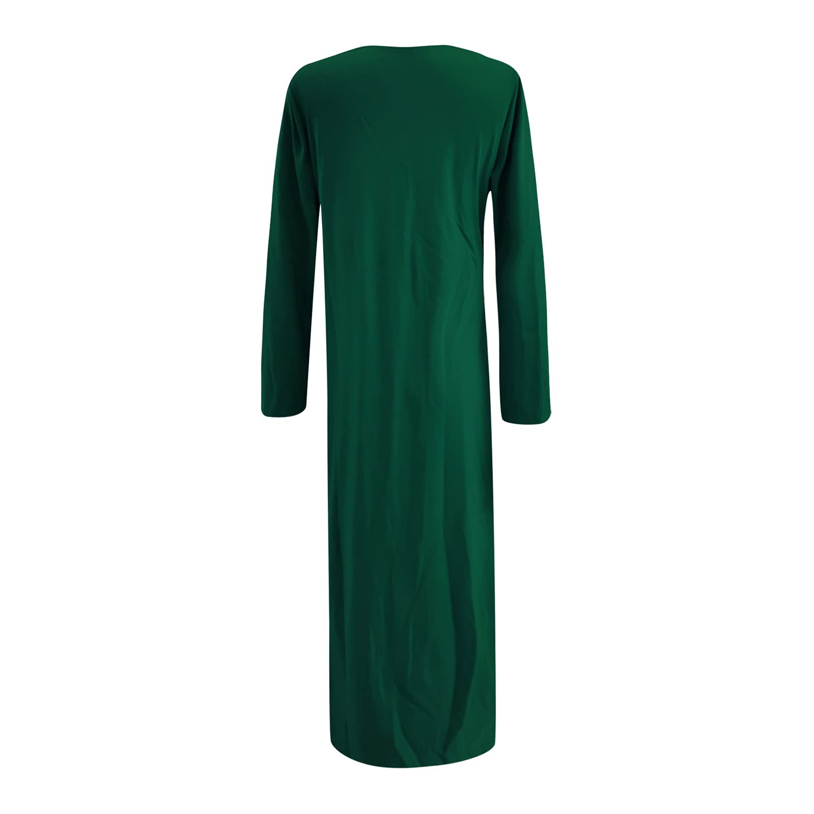 Side Split Long Sleeve Dress for Women Deep V Neck Front Twist Knot Waisted Shift Dres Solid Color Prom Dress