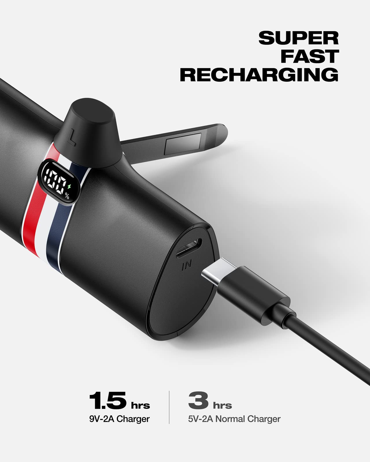 VIYISI Mini Portable Charger for iPhone | 5000mAh 20W PD Fast Charging Battery Pack with Stand | Cute LED Display Small Power Bank for iPhone 14, 13, 12, 11, 8, 7, Pro Max, XR, XS, AirPods -Black