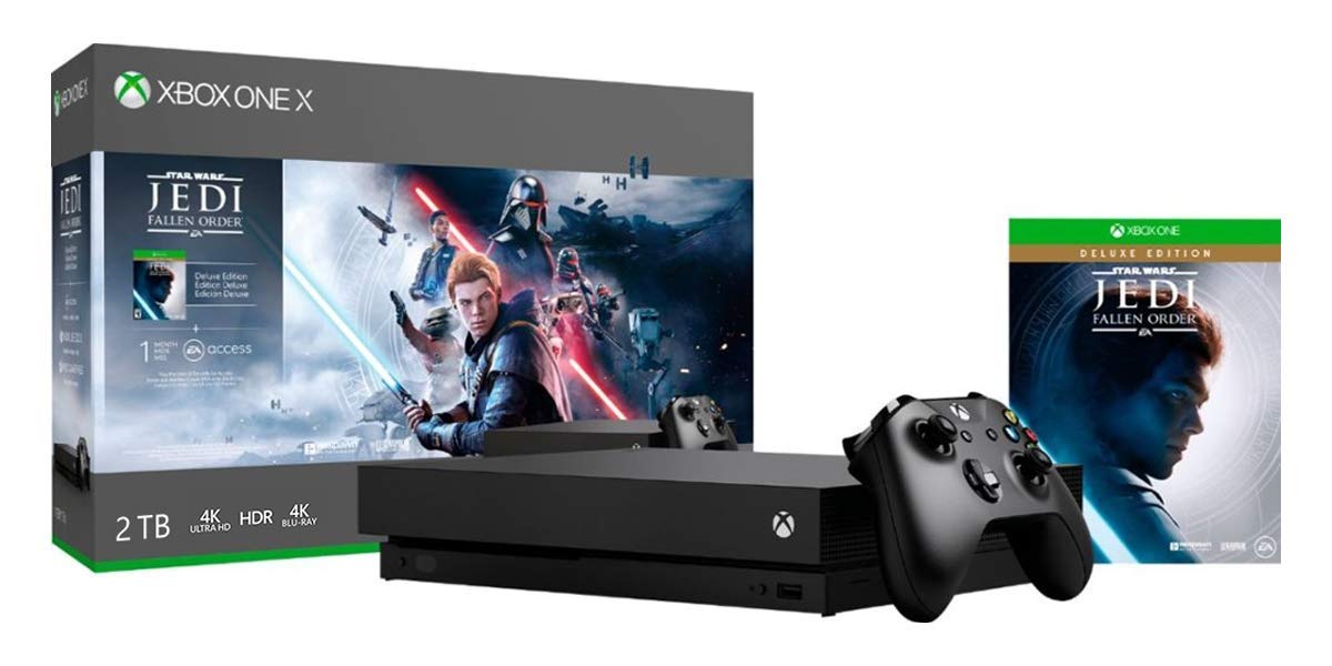 Microsoft Xbox One X 2TB SSD Star Wars Jedi: Fallen Order Deluxe Edition Console Bundle, with 1 Month Xbox Live Gold and Game Pass - 2TB Solid State Drive Enhanced (Renewed)