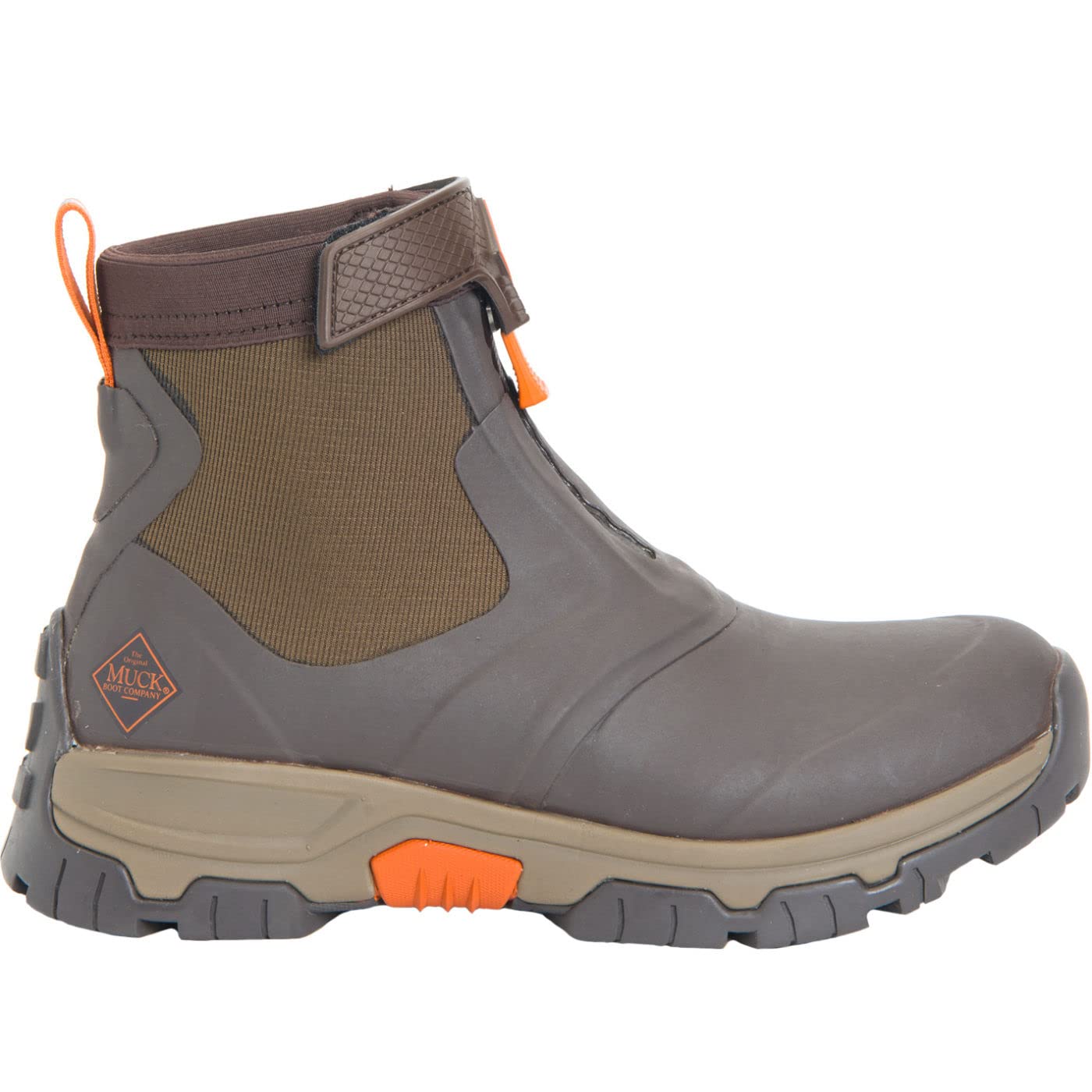 Muck AXMZ907M7 Men's Apex Mid Zip Dark Brown/Orange 7 Mens