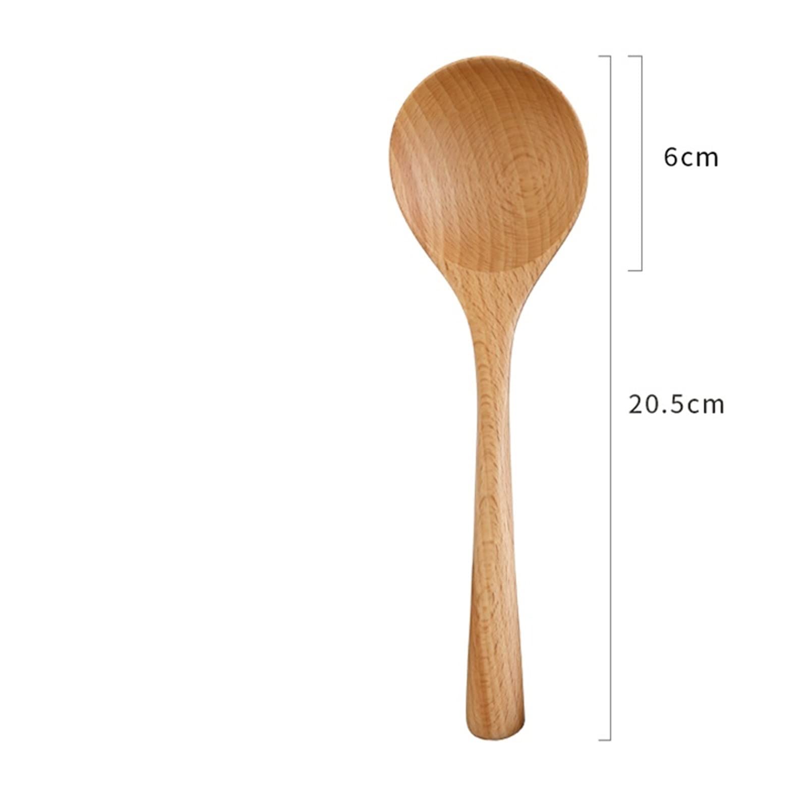 MABSSI Wooden Spoon Large Soup Spoon Long Handle Wooden Large Kitchen Serving Spoon Set Wooden Cutlery Cutlery
