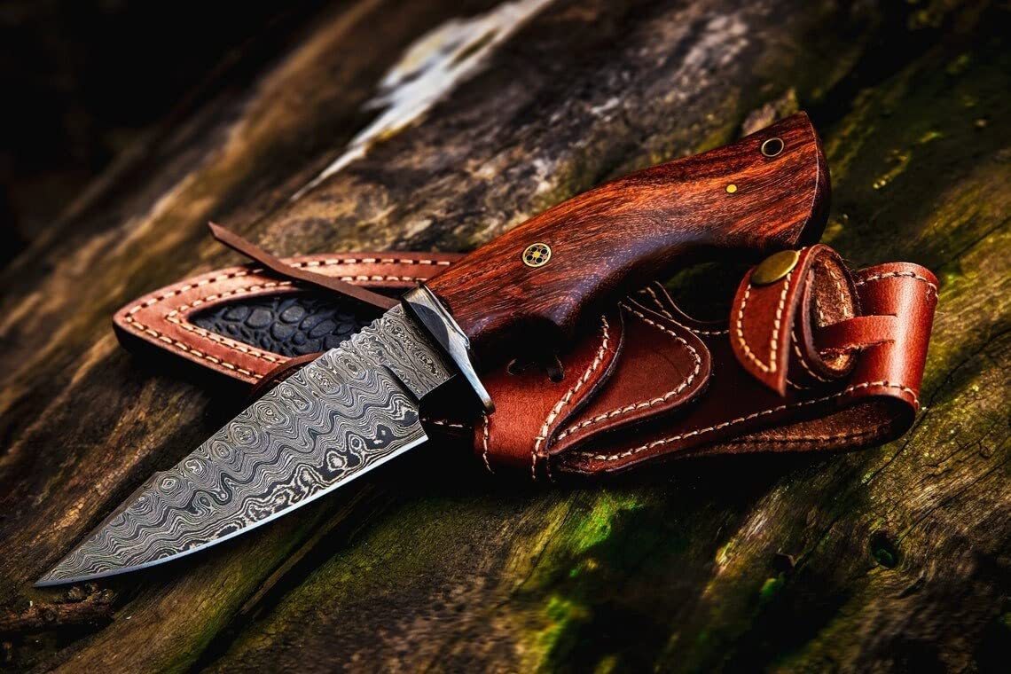PSK39 - 1| 3| 5| 10| 15| 20 Pieces Pack Bulk Lot - Hunting Knife Damascus Knife Bear Hunter Survival EDC Knife Damascus Steel Gift, Bulk Discounted (15 Pieces)