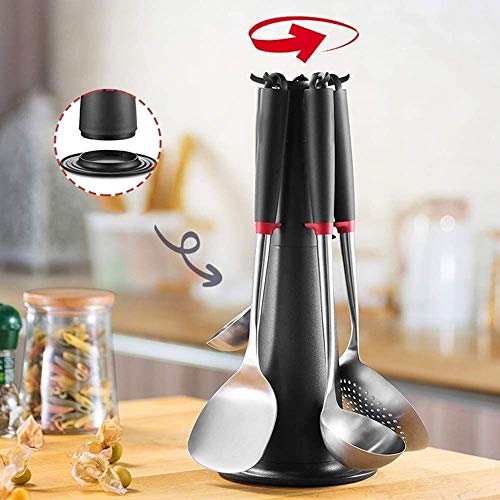 LMMDP Kitchen Utensils Stainless Steel Kitchen Gadget Cooking Tool Spatula Shovel Soup Spoon Kitchenware Set Cookware Cook Tools