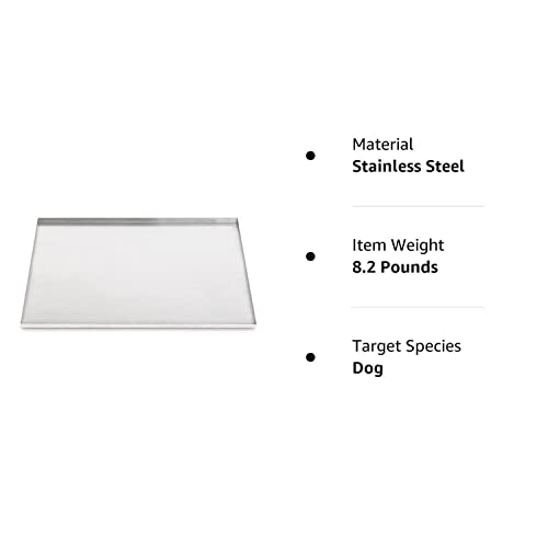 Metal Replacement Tray for Dog Crate - Stainless Steel - 41 x 26 x 1 - Chew Proof And Crack Proof Pet Kennel Tray - Replacement Pan for Midwest Central Metal Crates - by Pinnacle Woodcraft