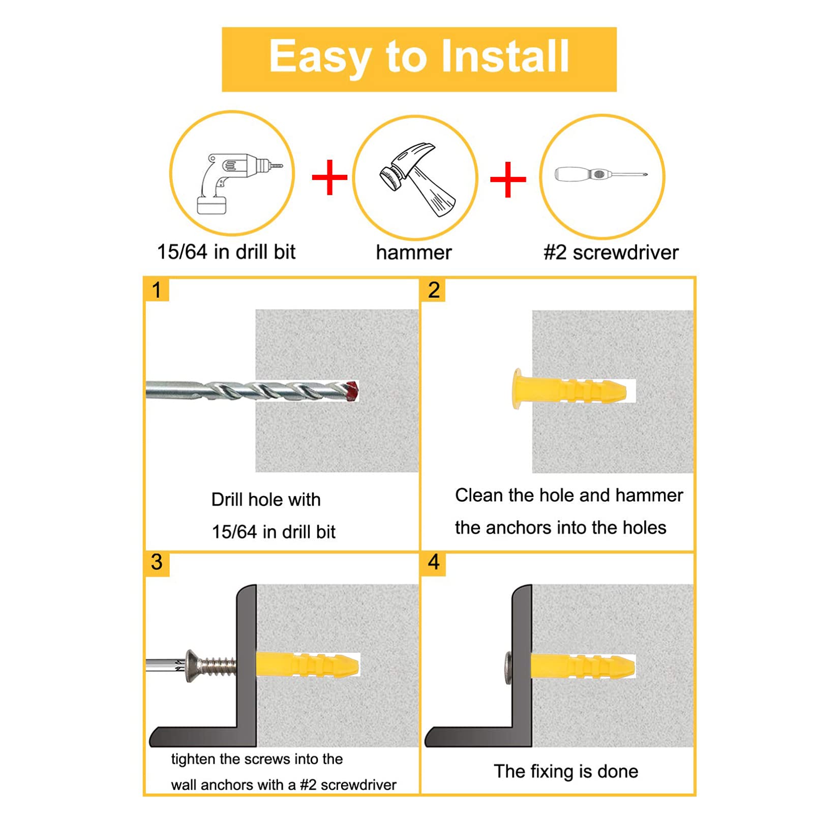 VILLCASE 3 Sets 200pcs Expansion Screw Ground Screw Hex Head Self Tapping Screws Wood Screws Drywall Anchors Self- Tapping Screw Anchor Screws Self-Tapping Screws Box Plastic Expansion Tube
