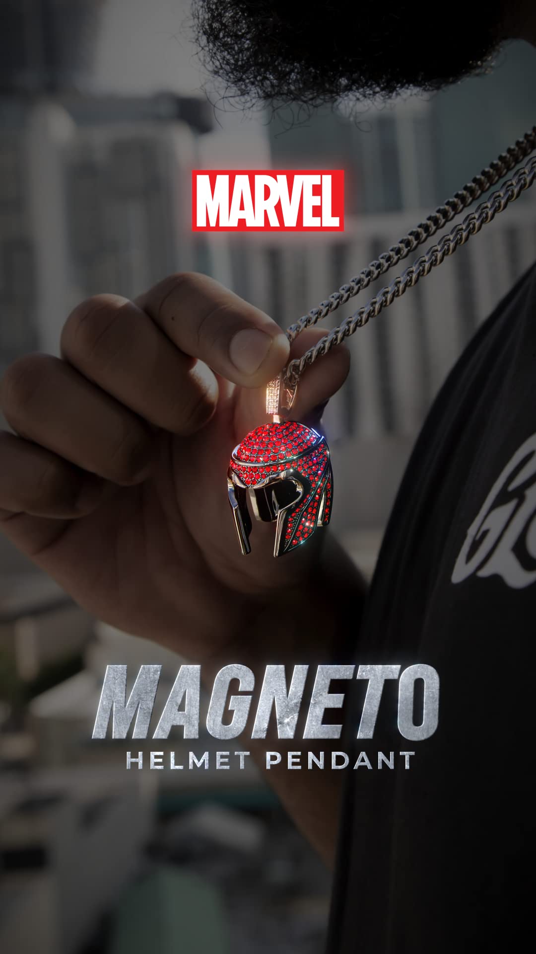 The GLD Shop [Marvel Magneto Helmet Pendant - White Gold