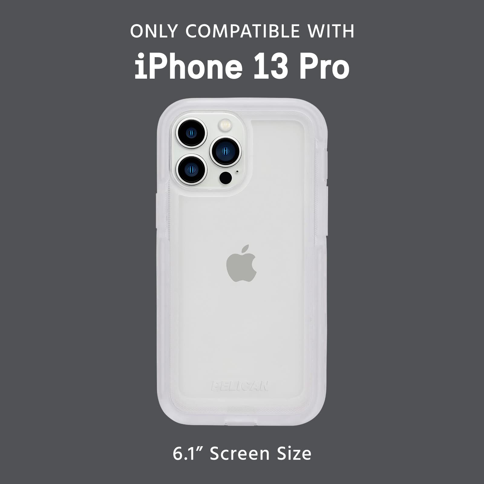 Pelican Voyager Series - iPhone 13 Pro Case - 18ft Military Grade Drop Protection, Compatible with Wireless Charging - With Belt Clip Holster - Heavy Duty, Rugged, Anti Yellowing - Clear